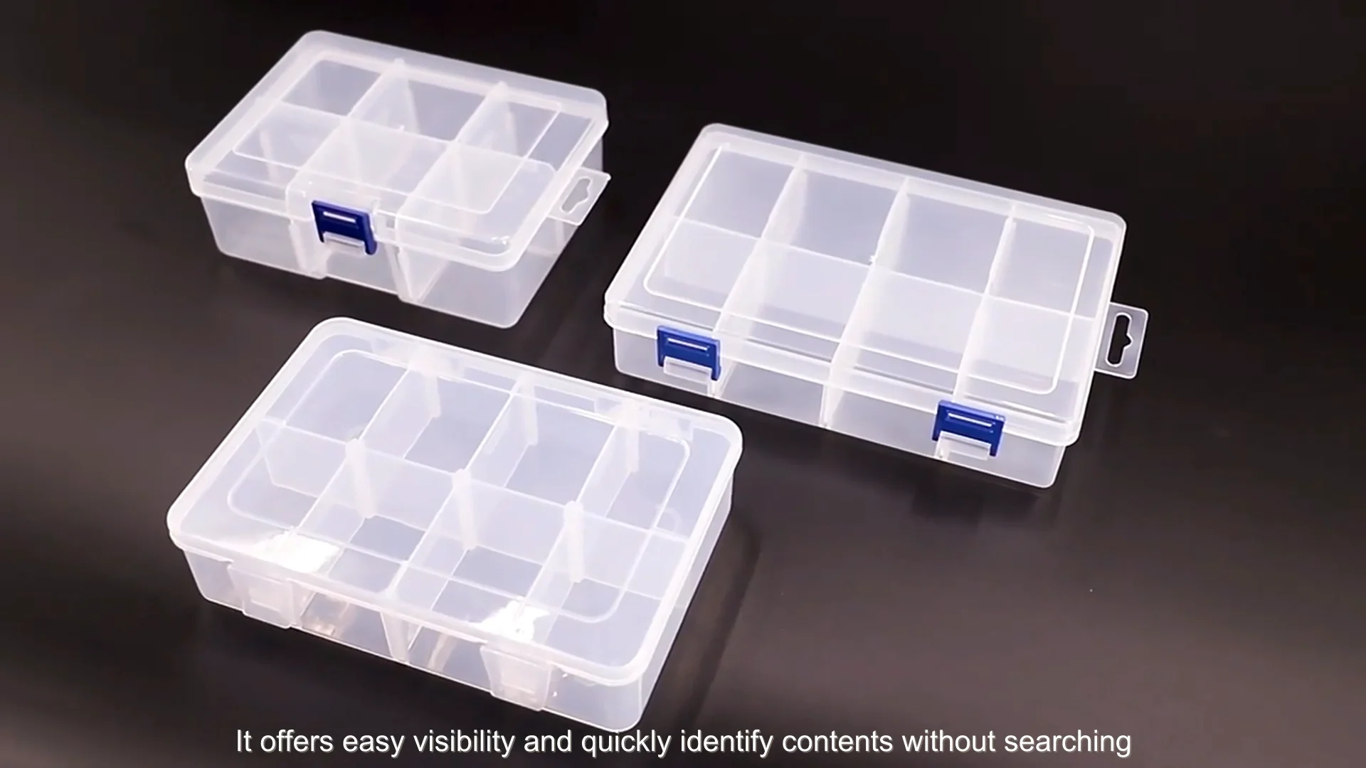 15 Adjustable Compartments Plastic Storage Tool Box With Removable ...