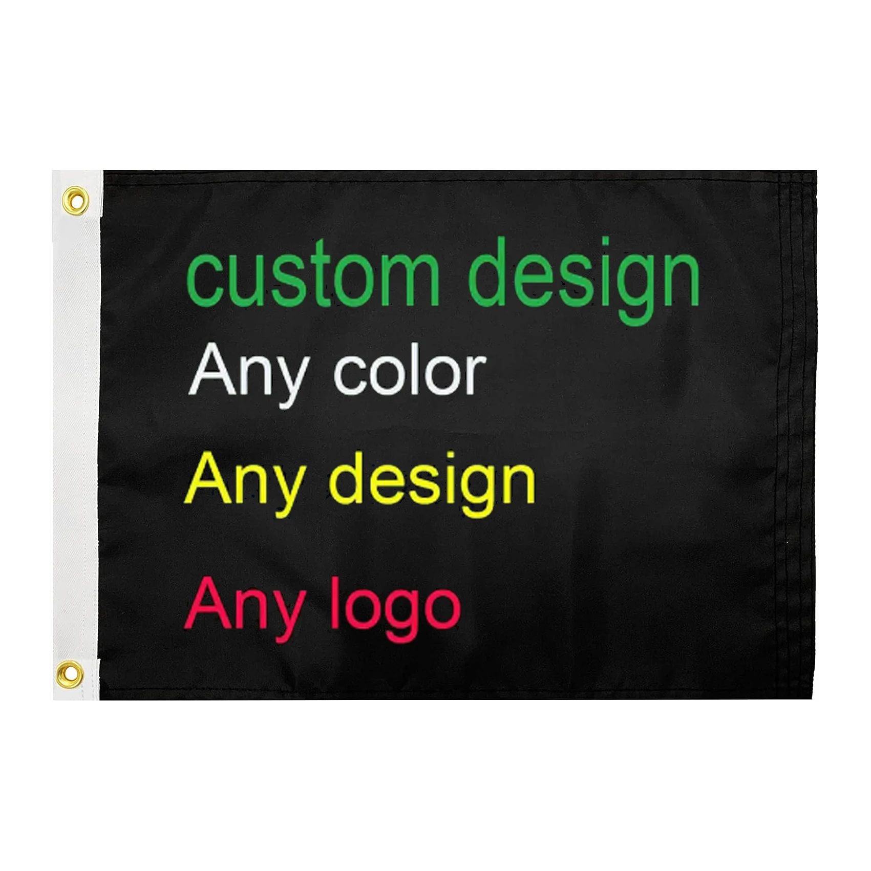 Alibaba.com: 12x18 Inch custom white boat flags with 2 brass grommets ...