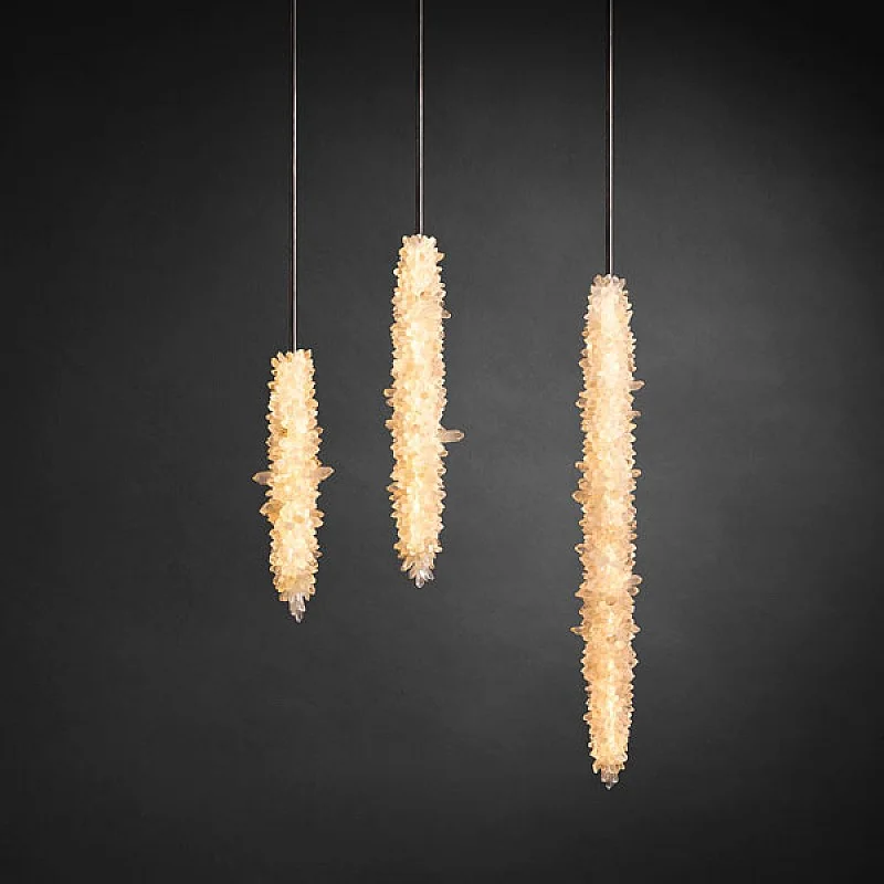 Natural Stone Rock Crystal Lighting Fixtures for Living Room
