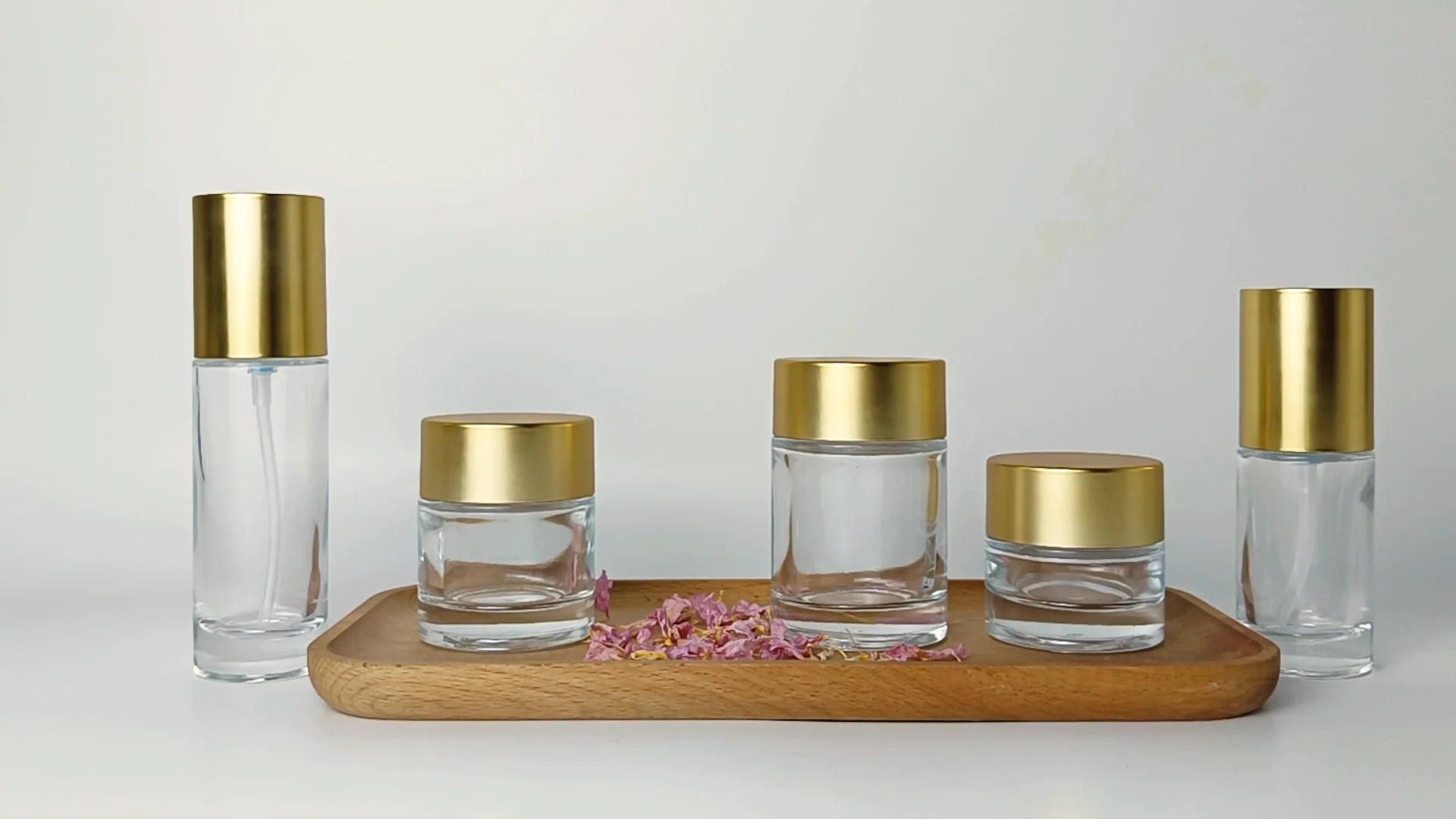 Luxury Thick Bottom Tall Transparent Skin Care Cream Glass Body Lotion ...