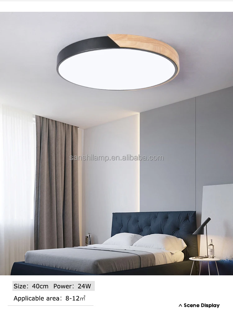 Modern Minimalist Round Shaped Wood Ceiling Lighting Fancy Lights For ...