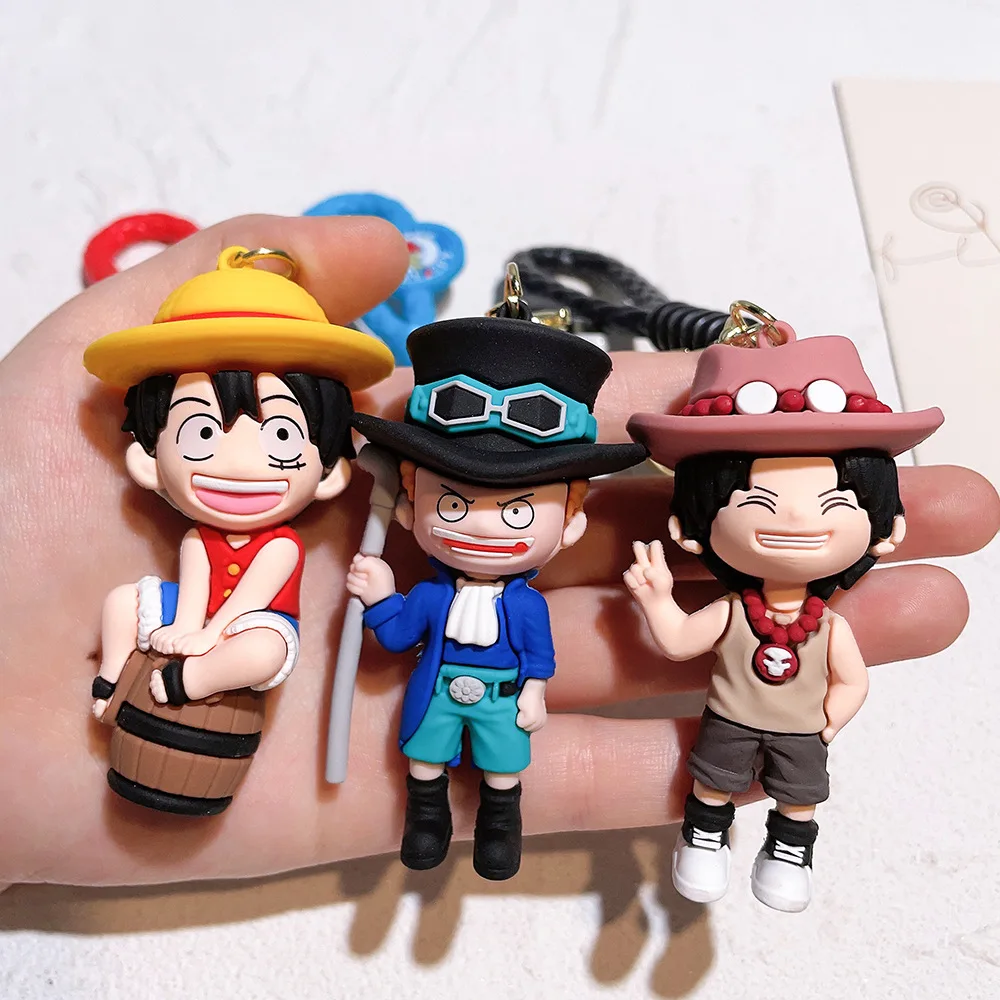 Anime 3D Silicone PVC Luffy Key Chain Chopper Zoro Luffy Keychains for ...