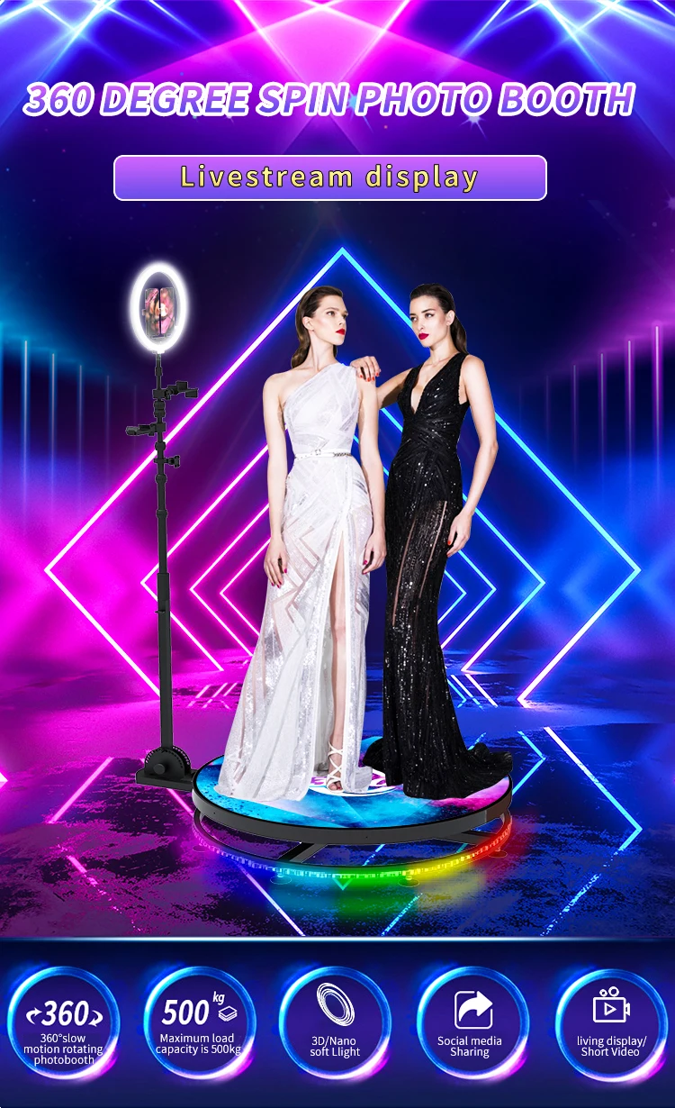 Cabina De Foto 360 Buena Calidad Fotomaton Para Fiestas Giratorio Fotos Lento Movimiento 360 ...