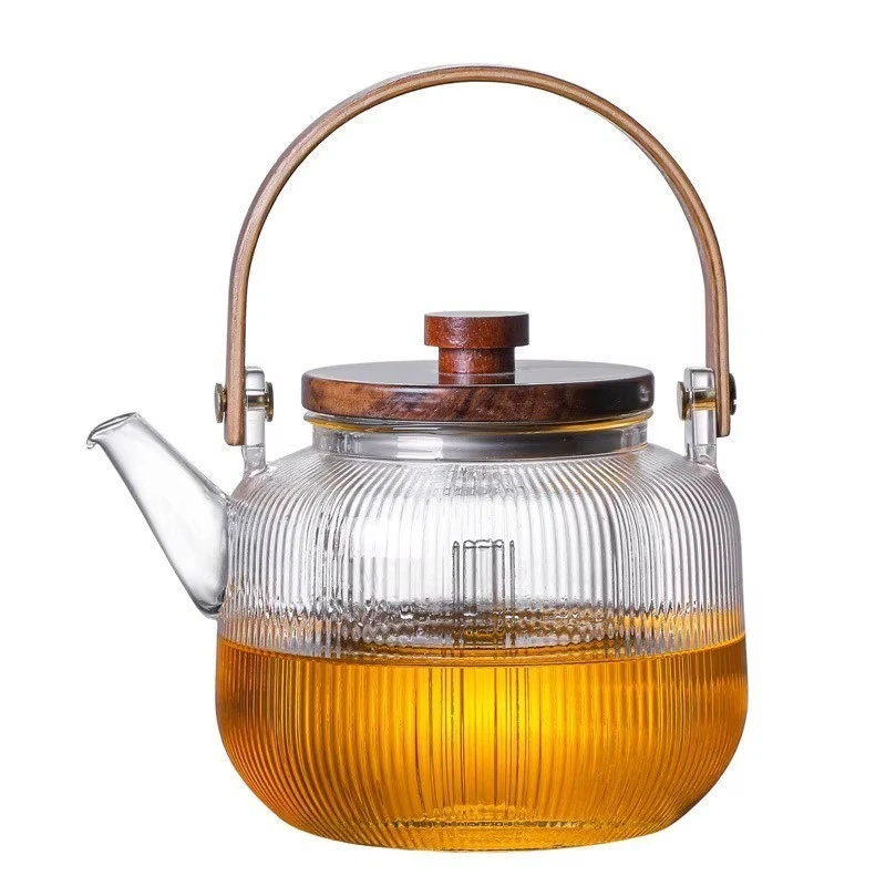 Transparent And Hammered Glass Teapot With Removable Infuser Stovetop ...