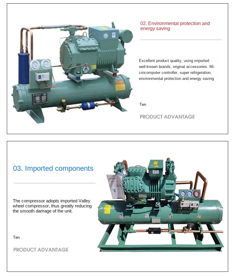 Cold Storage Refrigeration Compressor Condensing Unit Semi-closed 3p 5p ...
