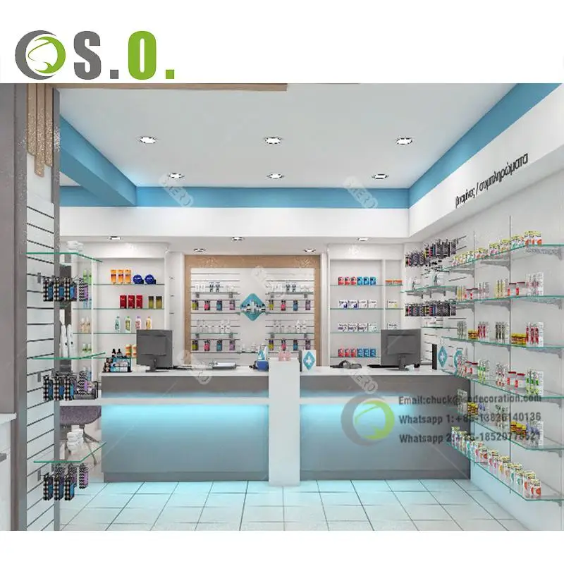 Customized Modern Medical Store Counter Design Medical Store Counter ...