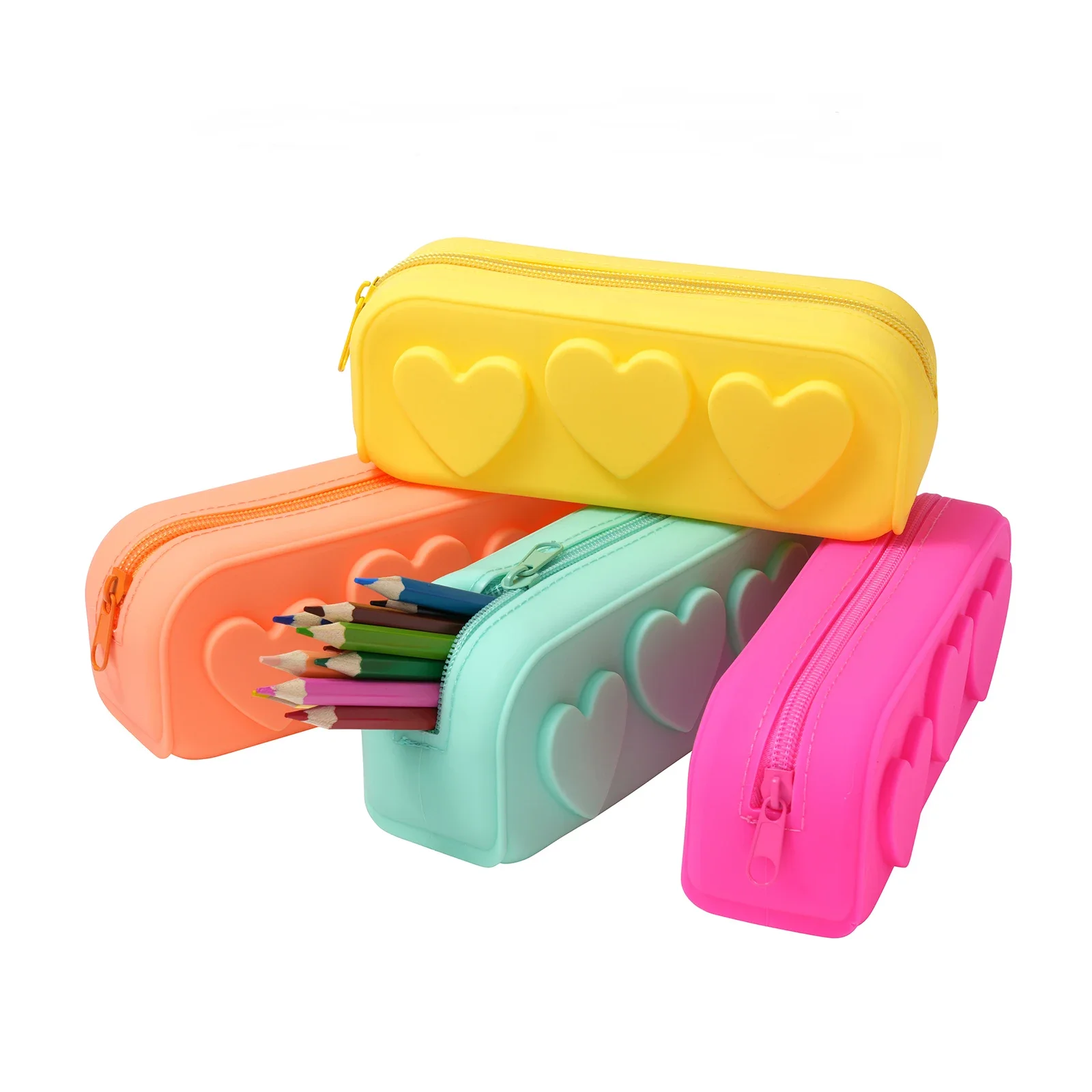 Custom 2024 Zipper Silicone A Pencil Case Box Pouch With Zipper ...