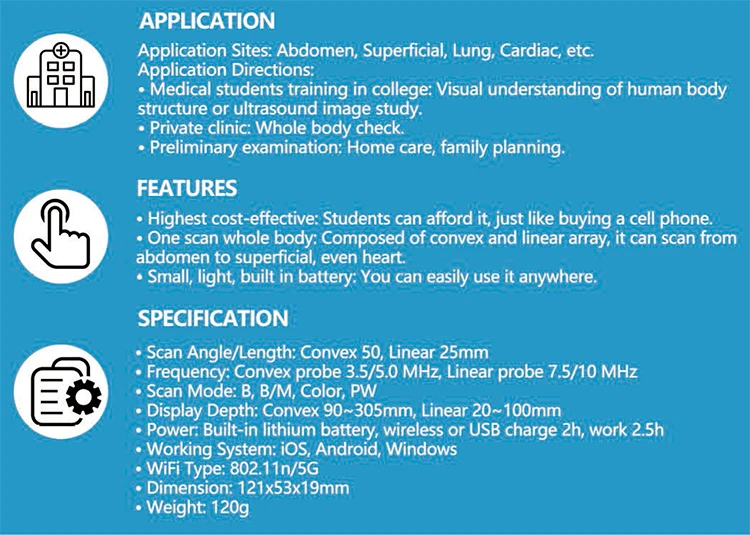 3 in 1 Linear Convex Double Probes - Portable Ultrasound
