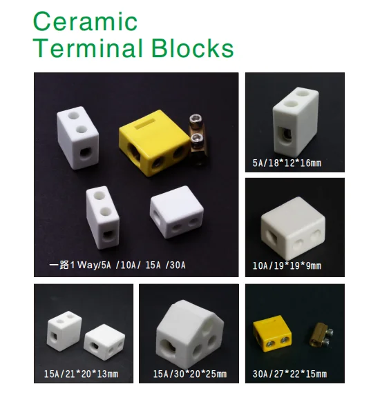 5A3poles Steatite Insulator Connector Ceramic Terminal Block and ...