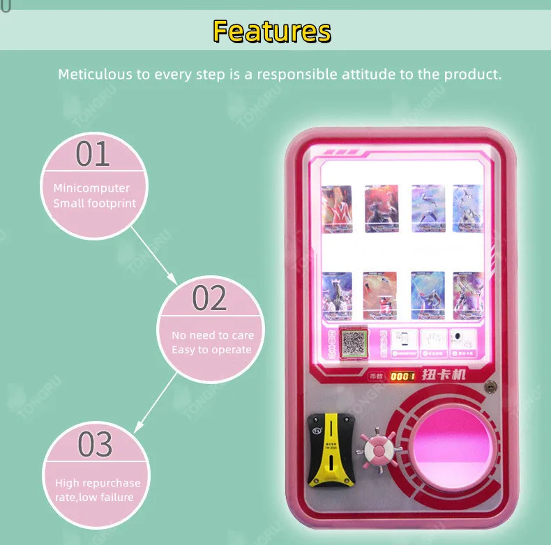 Pink Card Twist Gachapon Game - Sticker Vending Machines