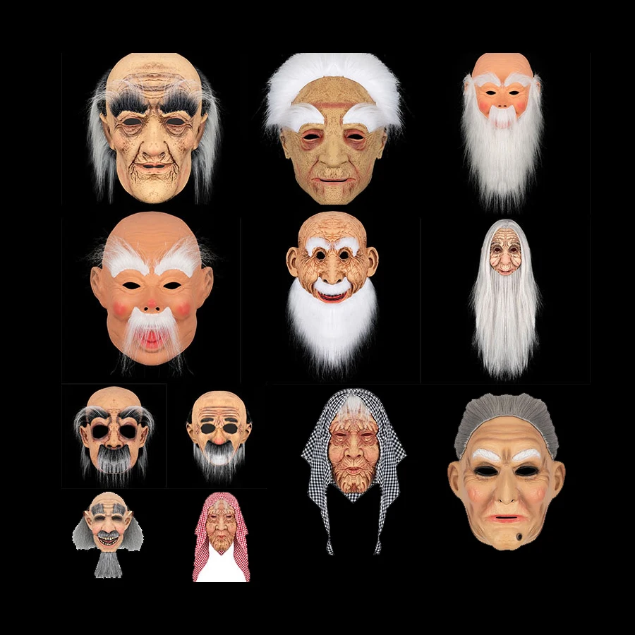 Old Grandpa Granny Horror Mask Headgear For Party Holidays Halloween ...