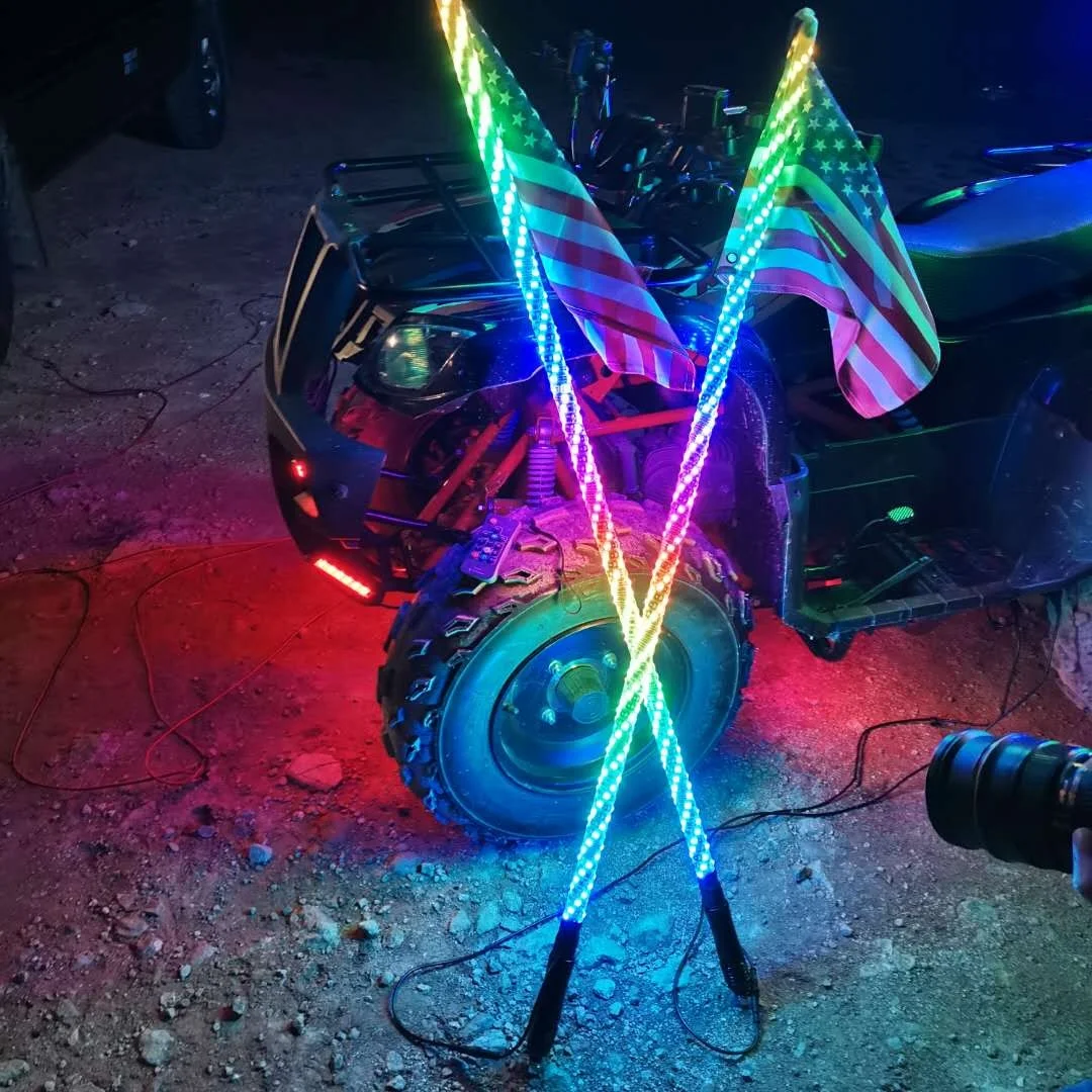 Wholesales 3/4/5/6ft Rgb Color Led Lighted Buggy Whip Flag On Boats ...