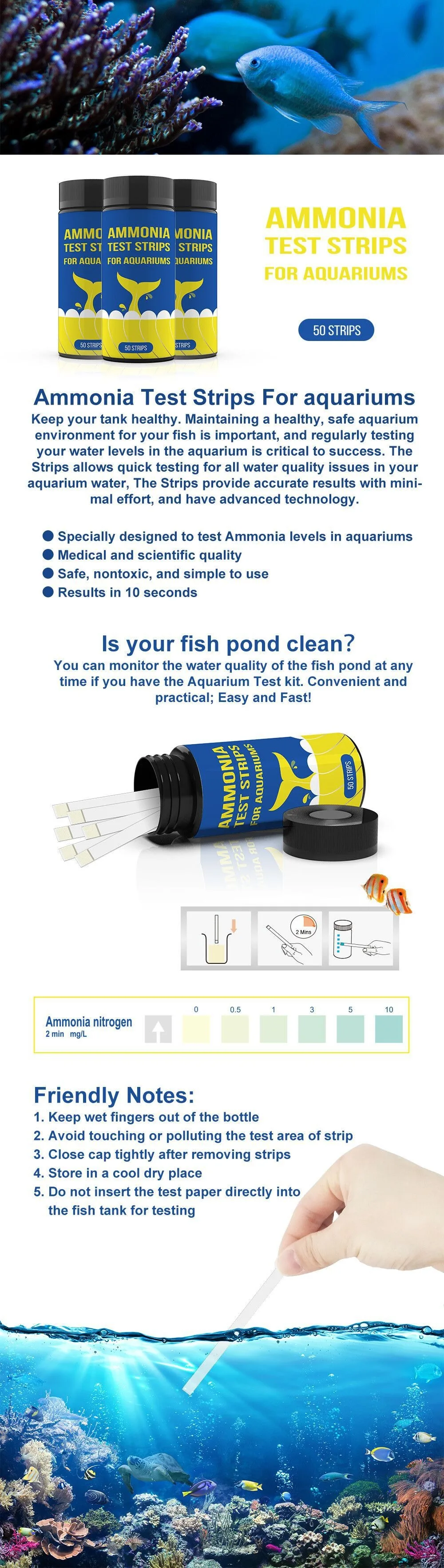 Ammonia Nitrogen Determination Test Paper For Sewage Treatment Of Water ...