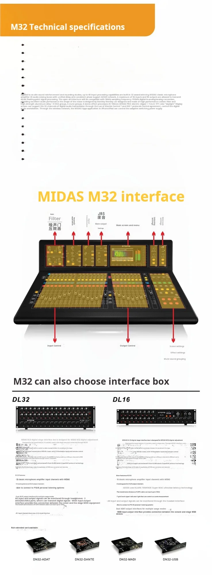 Behringer Midas M32rlive 32 Channel Professional Stage Performance ...