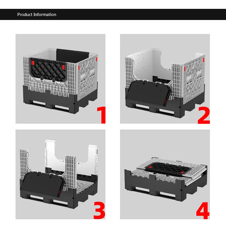 Collapsible Use Plastic Pallet Boxes Plastic Bins Pallet Containers ...