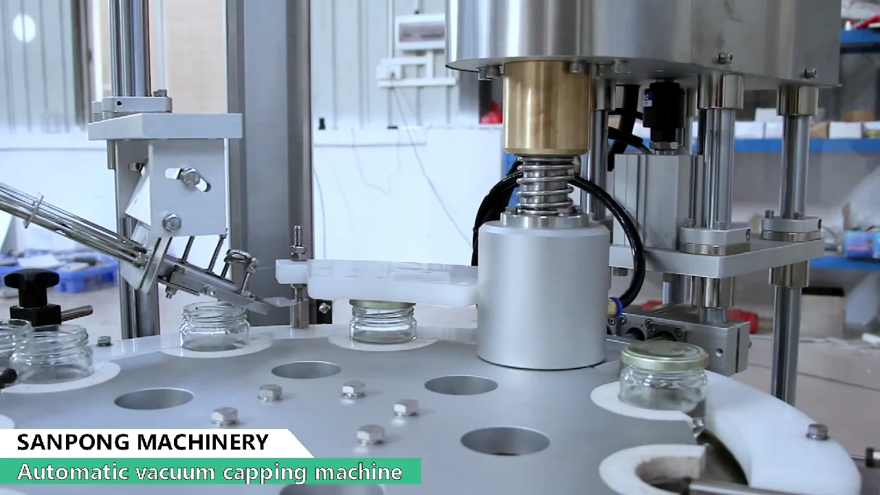 Automatic Single-heads Vacuum Jar Capping Machine For Glass Seafood ...