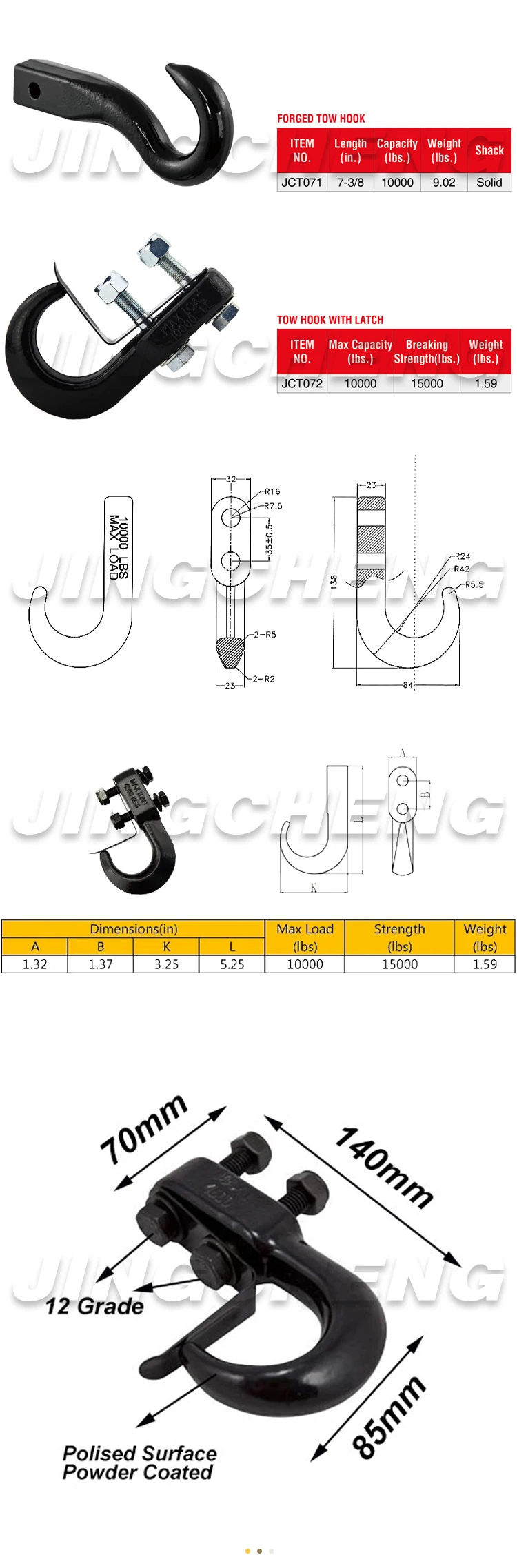 Trailer Hook J Hook Hitch Stabilizer Truck Tow Hook Trailer Hitch Pin ...