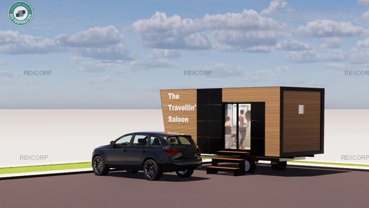 Mobile Salon with Trailer - Modern Barber Shop Container