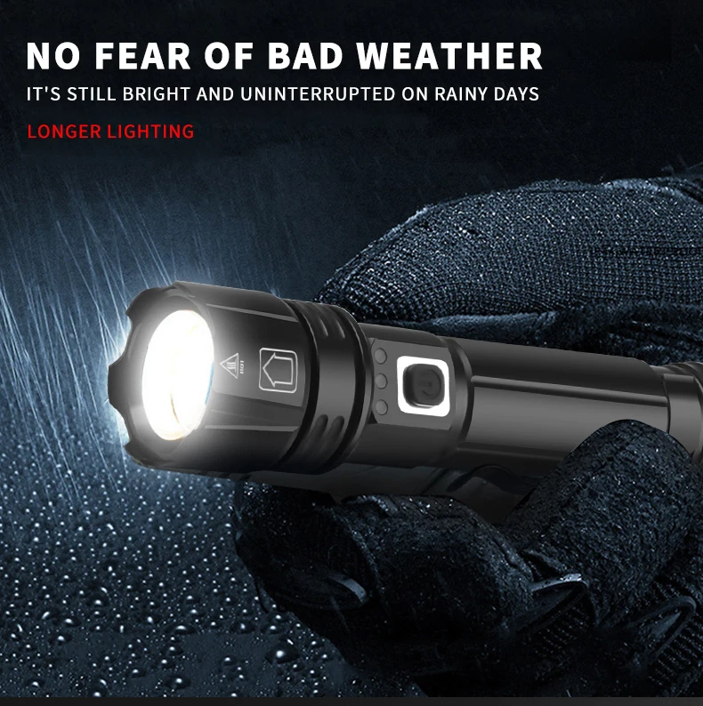 Xhp 50 Telescopic Zoom Mini Flashlight 14500 Battery Usb Rechargeable ...