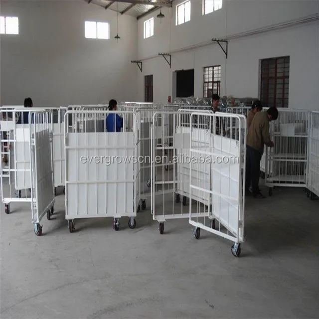 Folding Roll Container/storage Cage Cart /supermarket Roll Cages - Buy ...