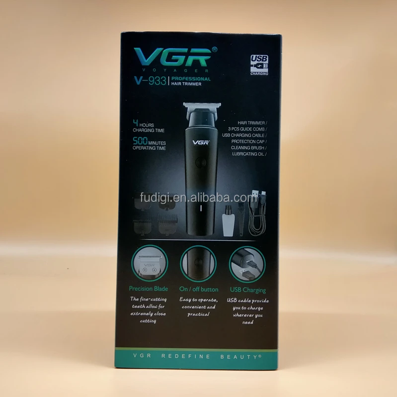 VGR V933 Professionnel Rechargeable Électrique vgr v-933 Tondeuse À Cheveux Avec Métal Lame ...