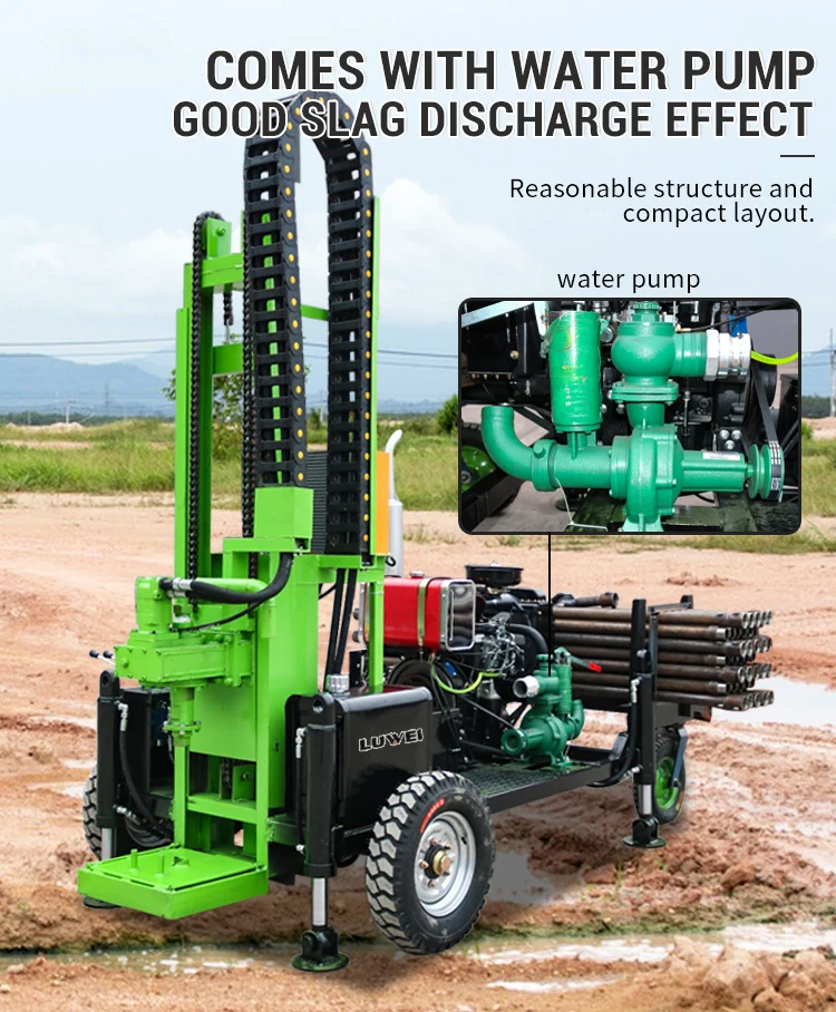 Best Water Drilling Rig Machine Price Wheeled for Agricultural ...