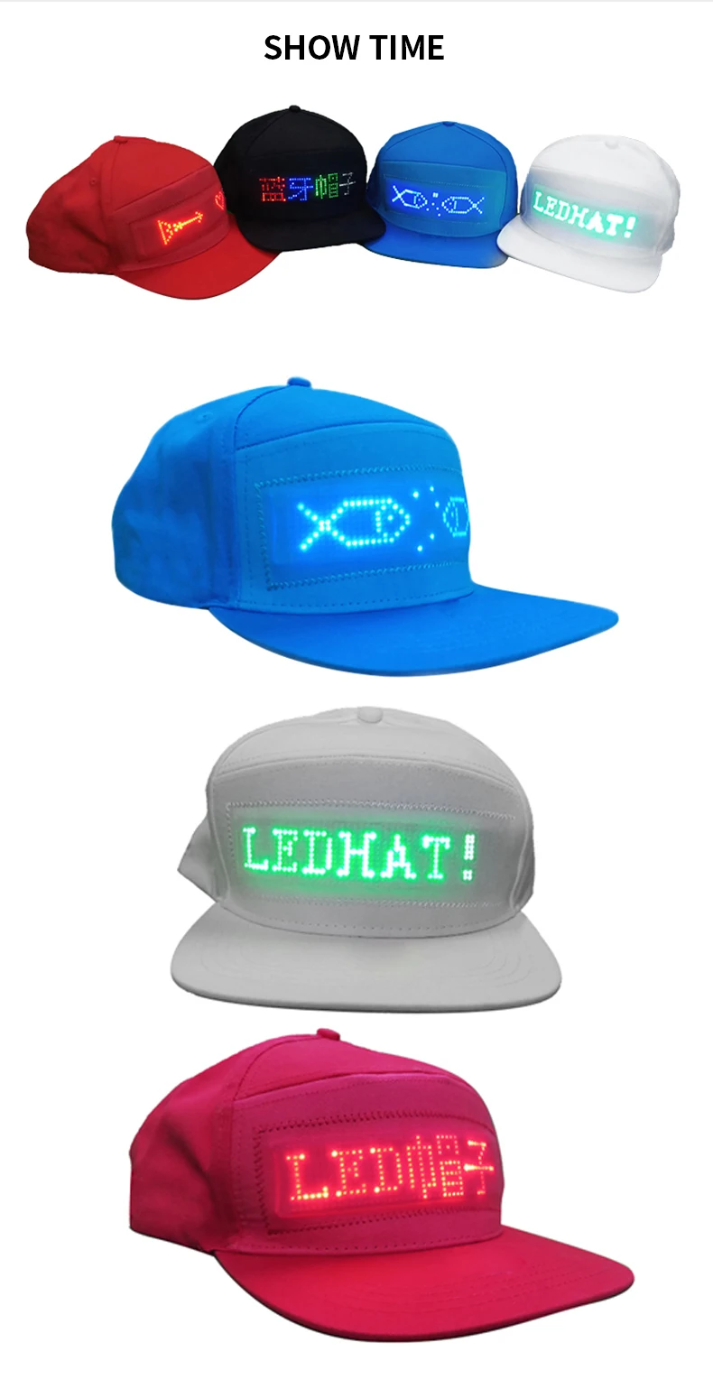 DIY Custom Words Lighting - Flashing Scrolling Message LED Hat