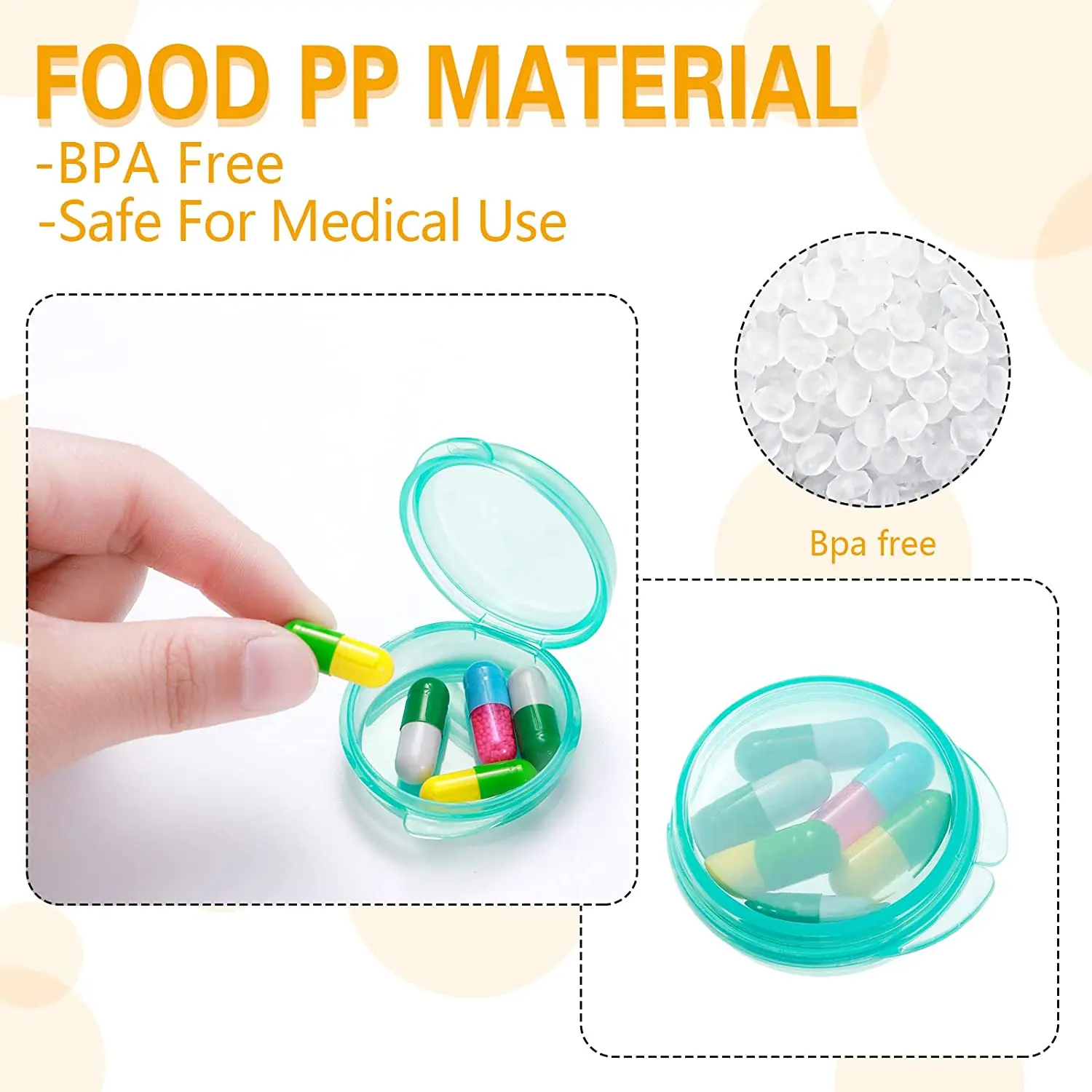 Small Pill Box Travel Pill Container Portable Daily Mini Case Holder ...