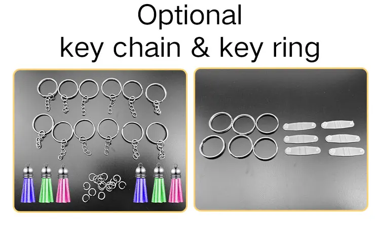 DIY Photo Keychains - Sublimation MDF Blanks with Key Ring