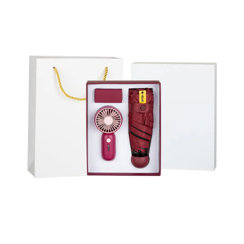 Summer Wedding Souvenirs - Custom Mini Hand Fan Umbrella Gift Set