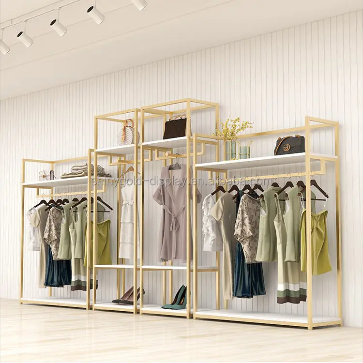 Custom Lady Shop Design Display Clothing Racks - Rose Gold