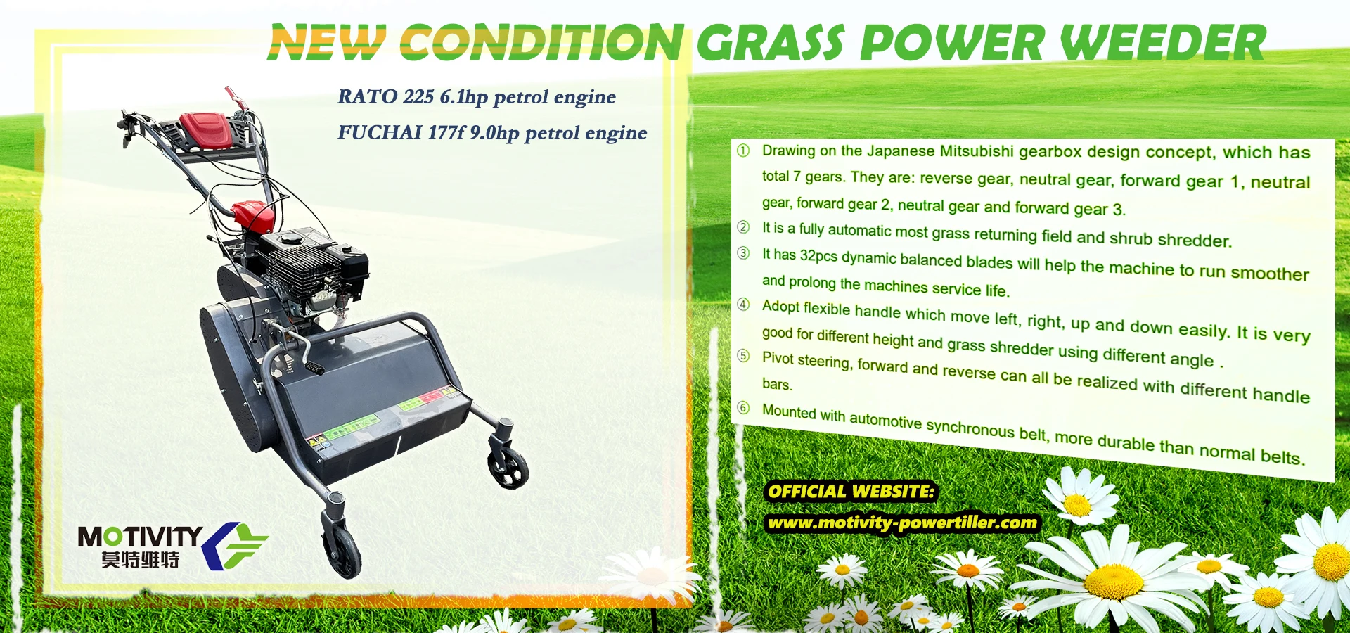 Self-propelled Power Grass Lawn Mower With Flexible Handle - Buy New ...