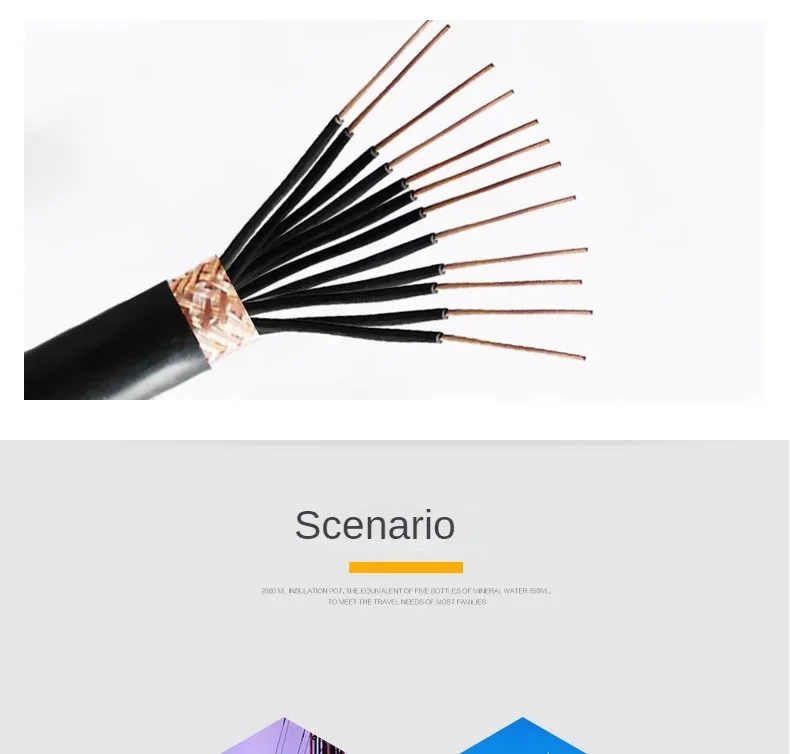 Jiangnan Control Cable Kvv Shielded Cable Kvvp2 3 4 5 6 7 8 10 12 Core ...