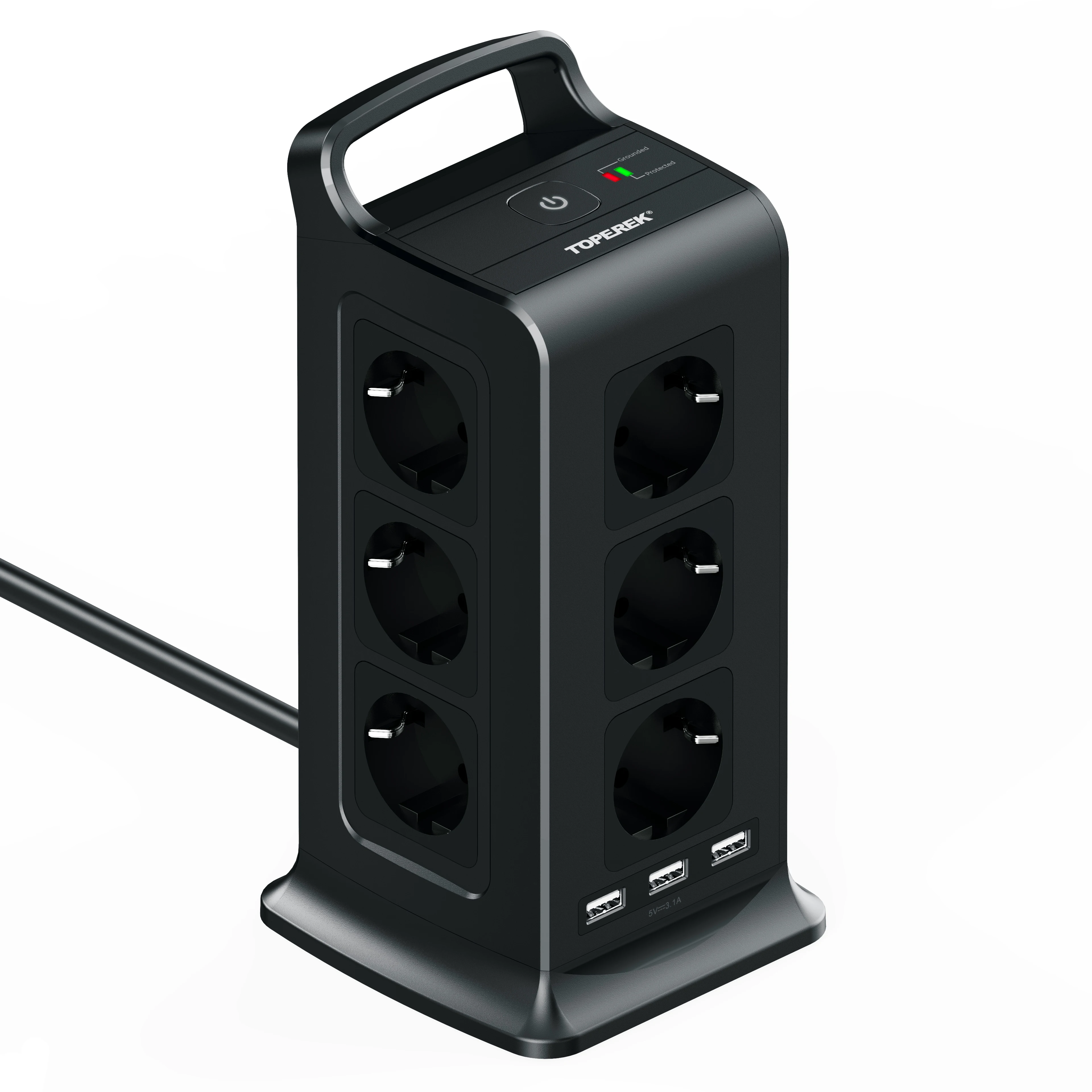 EU 2022 Tower Power Socket - 1050 Surge Protection, 4000W