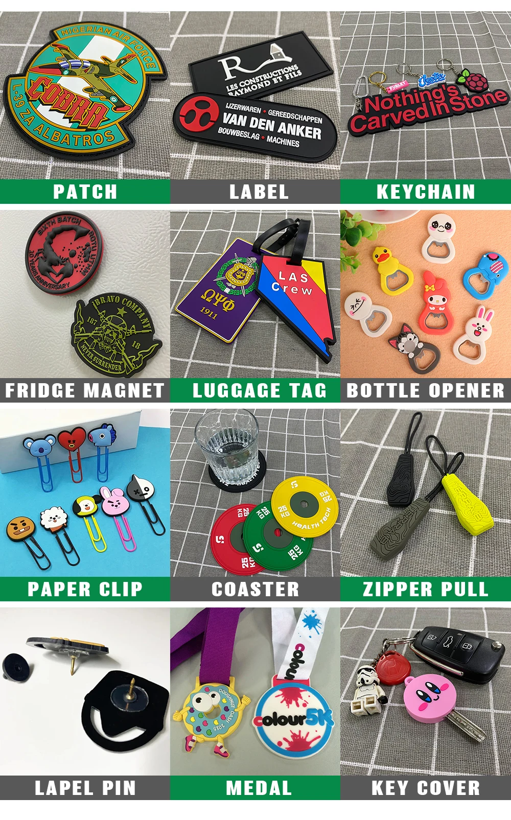 Custom Embossed Logo Badges - High Quality Silicone Rubber