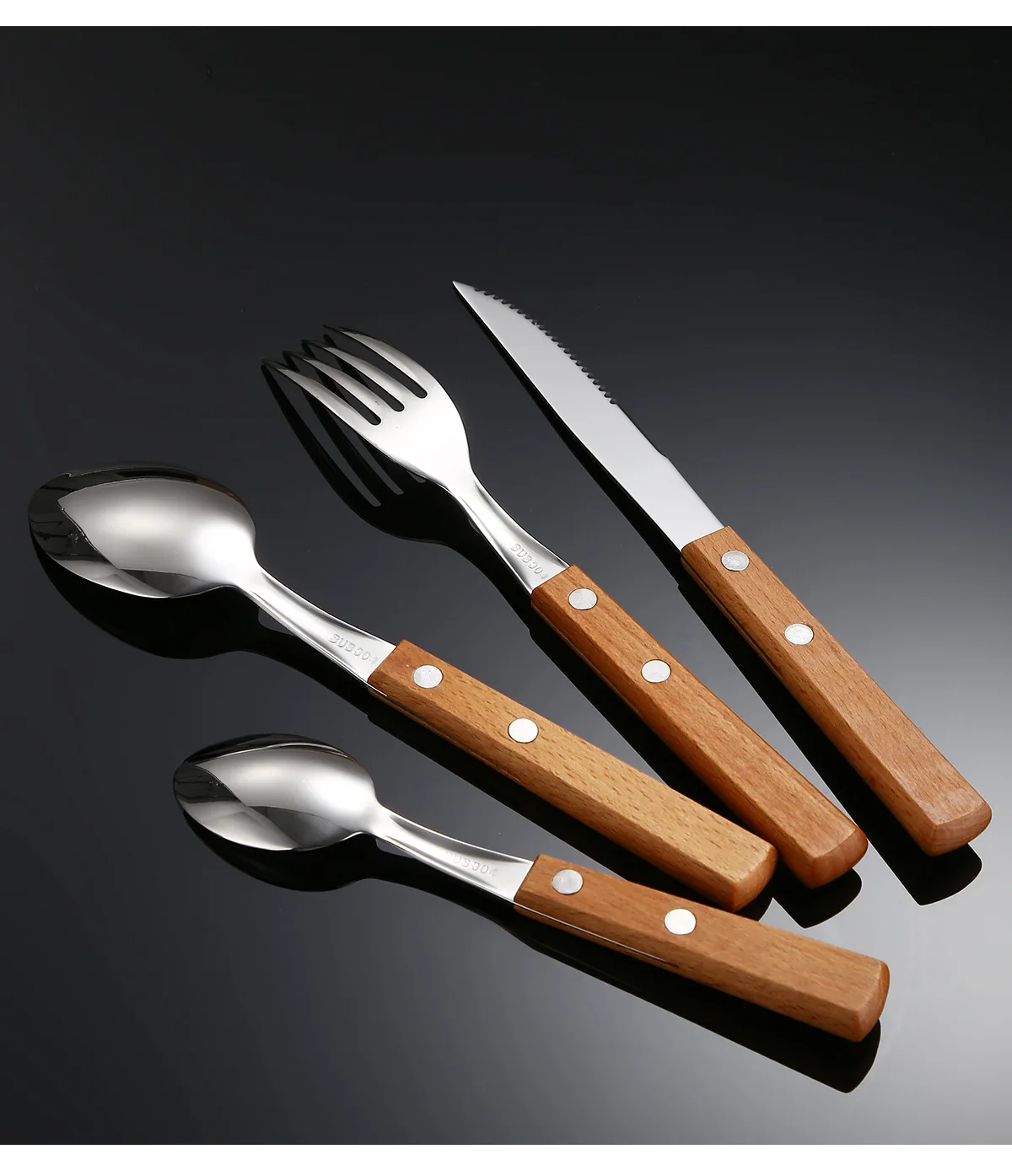 Stainless Steel Cutlery Steak Knife Fork Spoon Silverware Utensils ...
