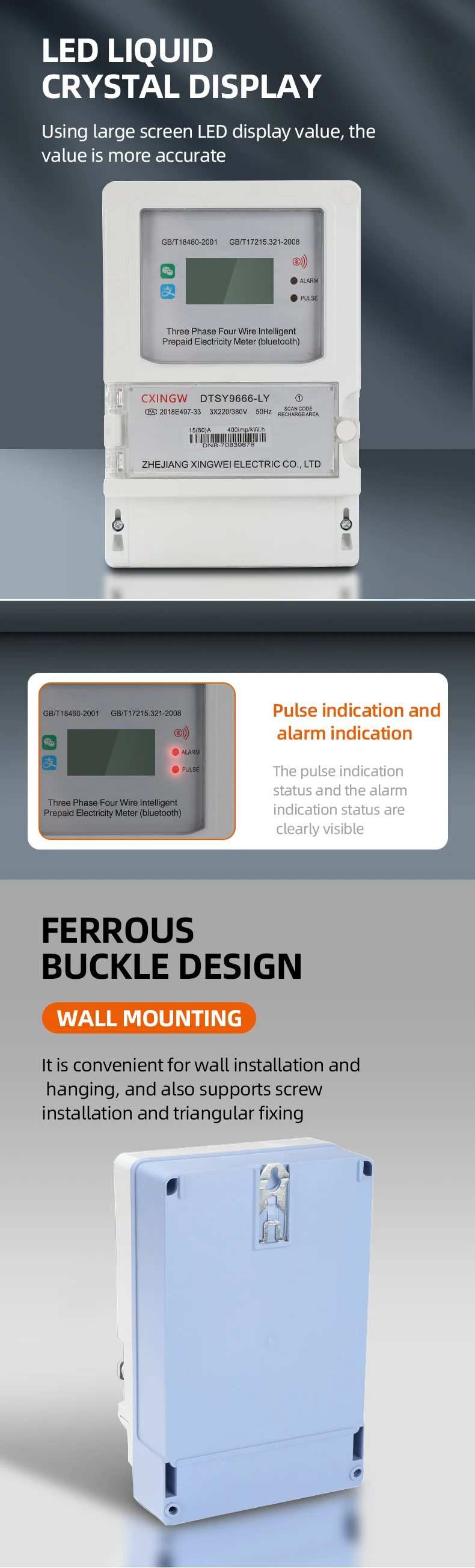 Dtsy9666 Wifi Smart Energy Meter Three Phase Four Wire Electronic ...