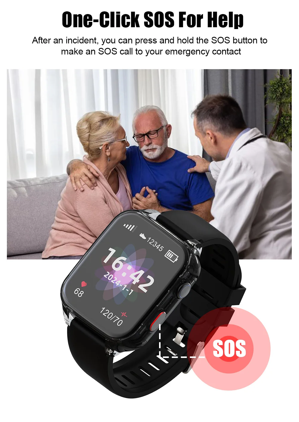 Vl13 Ecg Ppg Blood Oxygen Smart Watch Sim Card Gps Track Ecg Heart Rate ...