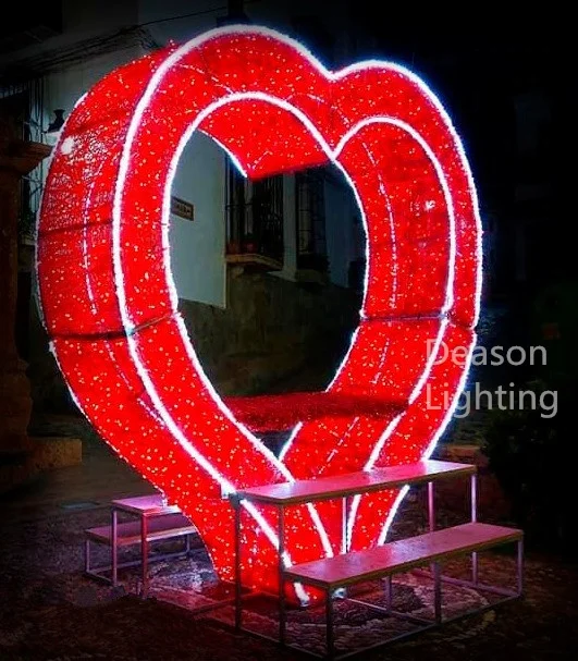 Wedding Decoration 3D Christmas LED Heart Arch Light Outdoor Street ...
