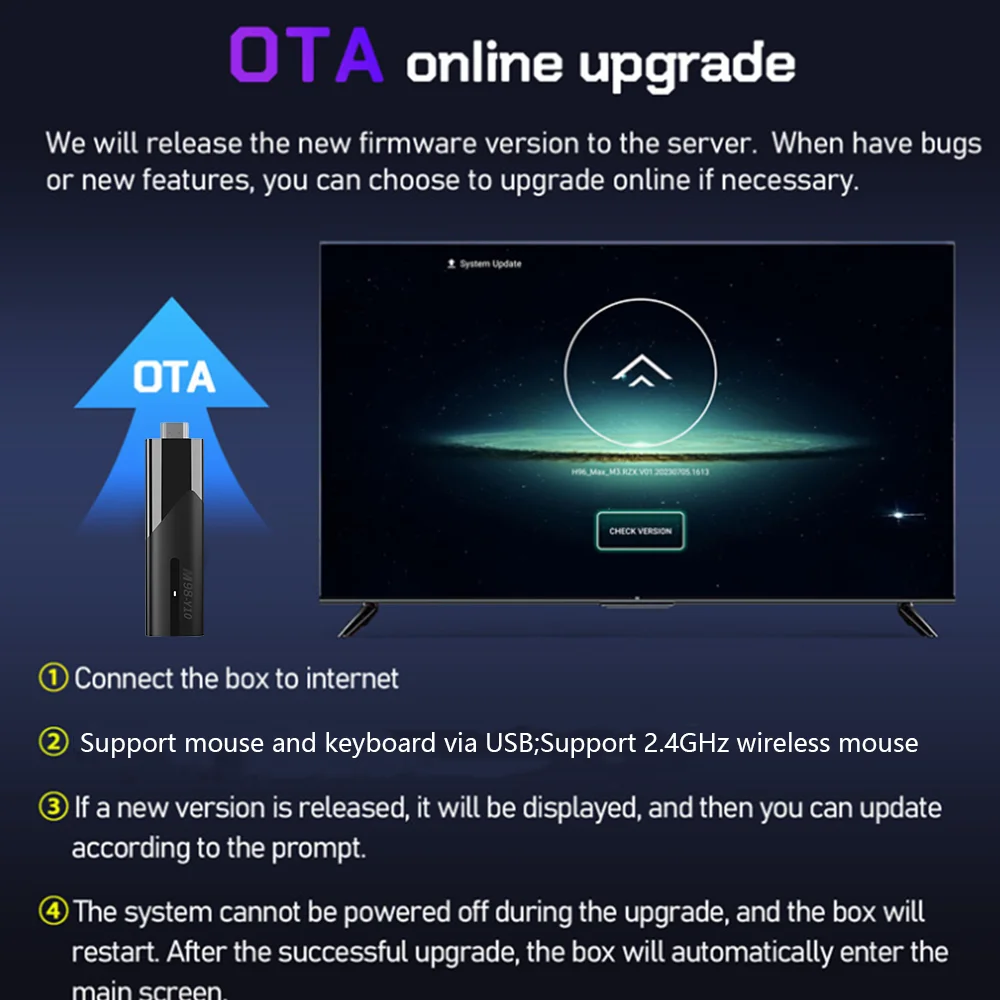 M98 Y10 TV Stick - Android 13.0, Dual Wifi, 4K Support