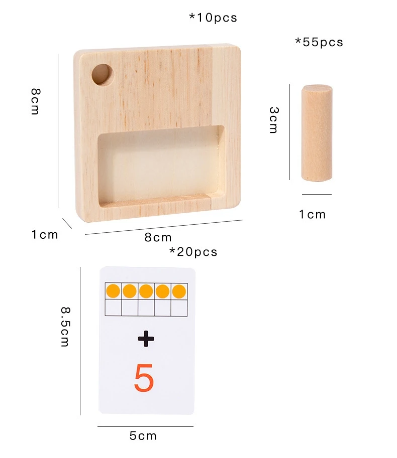 Math Montessori Numbers Counting Boards Addition Subtraction Wooden ...