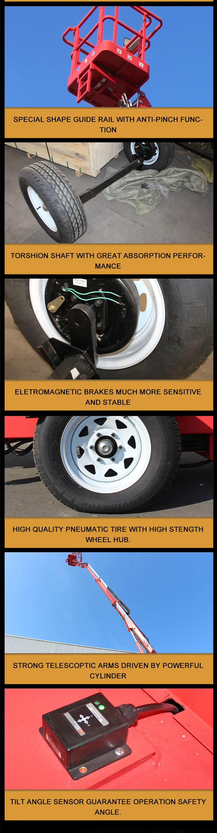 Lifting Air Conditioner Boom Lift Telescopic Lifts for Installation