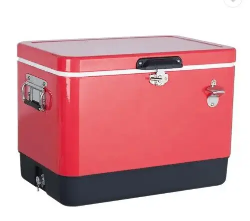 Accept Customized High Quality 51l Stainless Steel Ice Box Metal Cooler ...