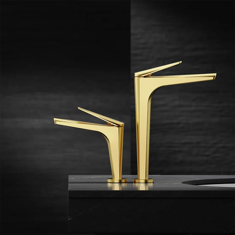 Modern Luxury Design Brass Gold Hot And Cold Basin Water Mixer Faucet ...