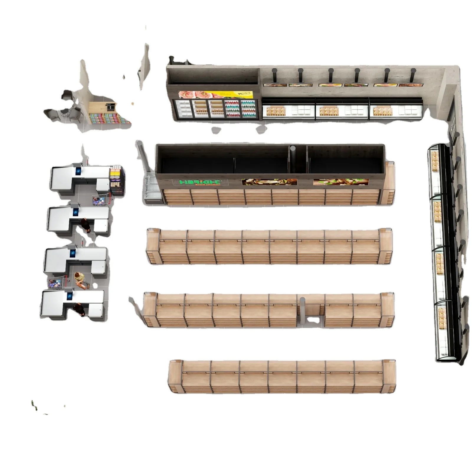 Professional Grocery Shelves Interior Display Design Supermarket Layout ...