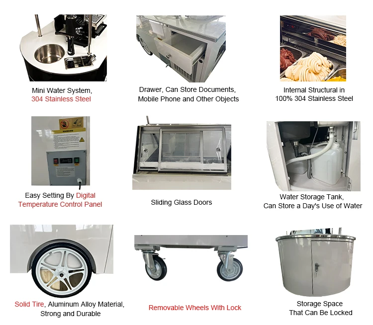 Ice Cream Cart Sunny 12/16/18 - Commercial Hand Push Gelato Display