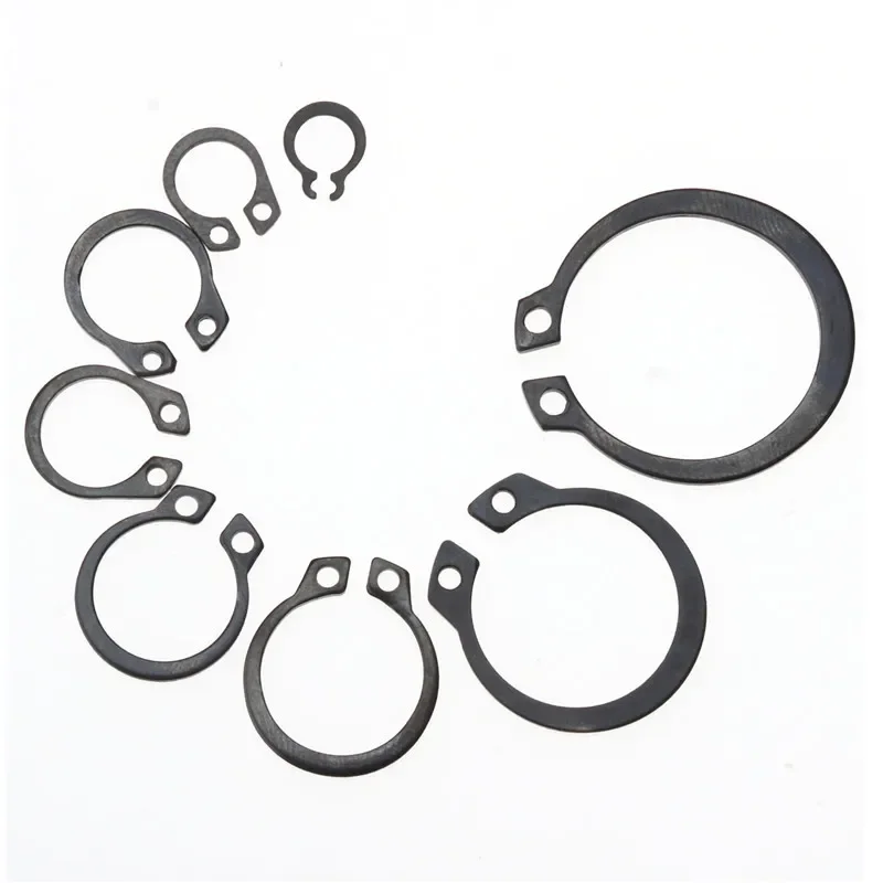 160pcs Circlip Black Carbon Steel External Retaining Rings