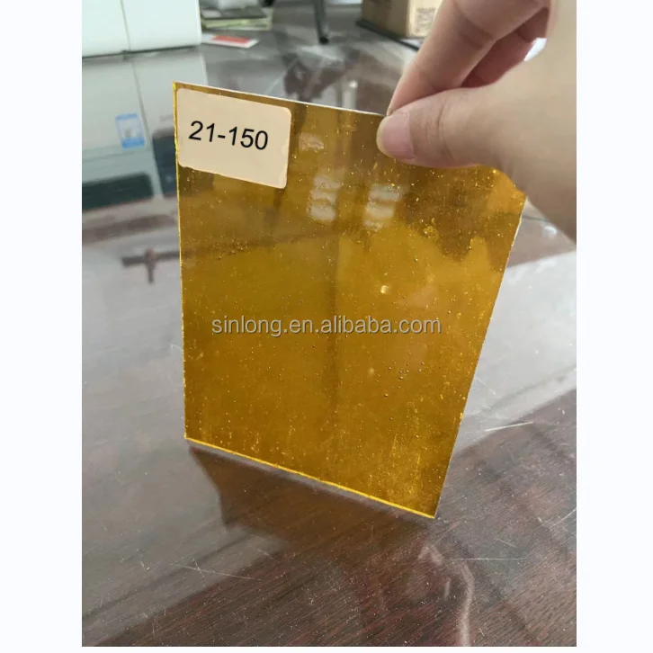 Amber Color Transparent Stained Glass Sheet 3mm Art Glass For Window ...