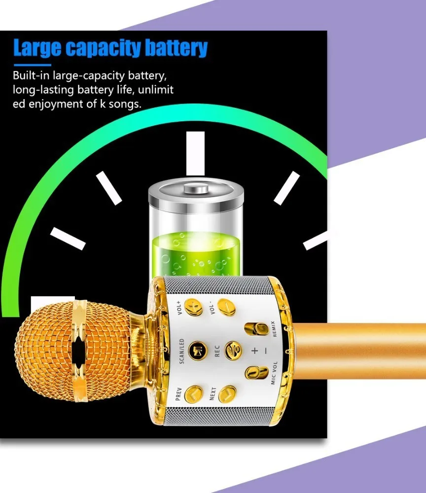 Gaodas WS858L - LED Lights Karaoke Mini Mixer for Home Party