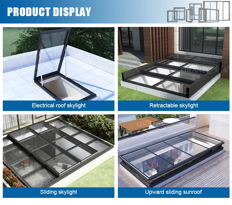 Modern Automatic Skylight Window with Aluminum Alloy Frame Glass Roof ...
